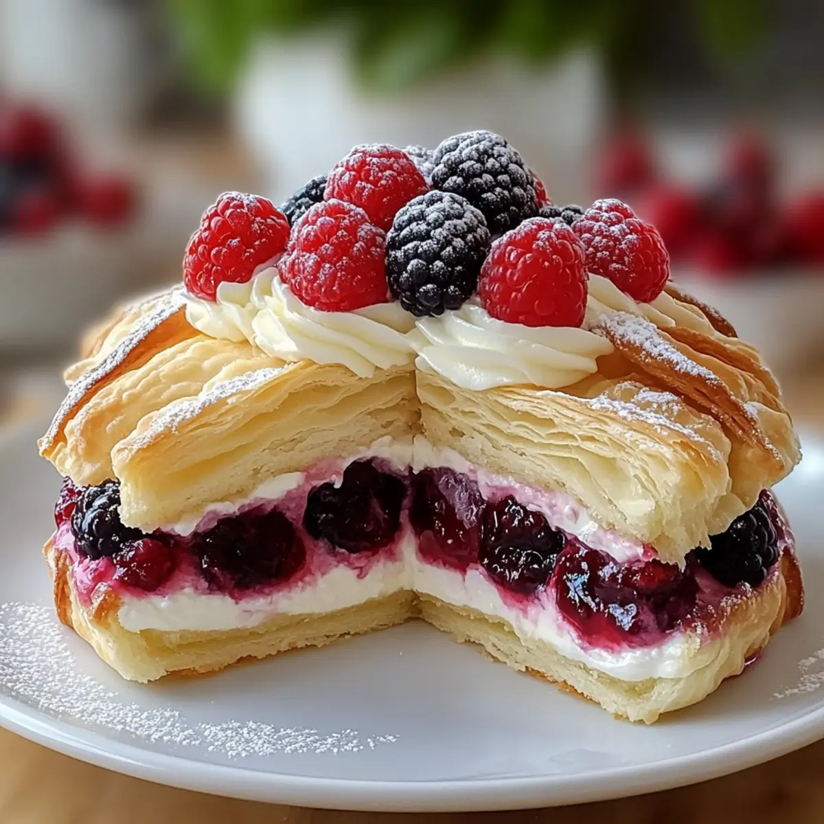 Exquisite Berry Cream Pastry Cake: Indulgent Bliss Awaits