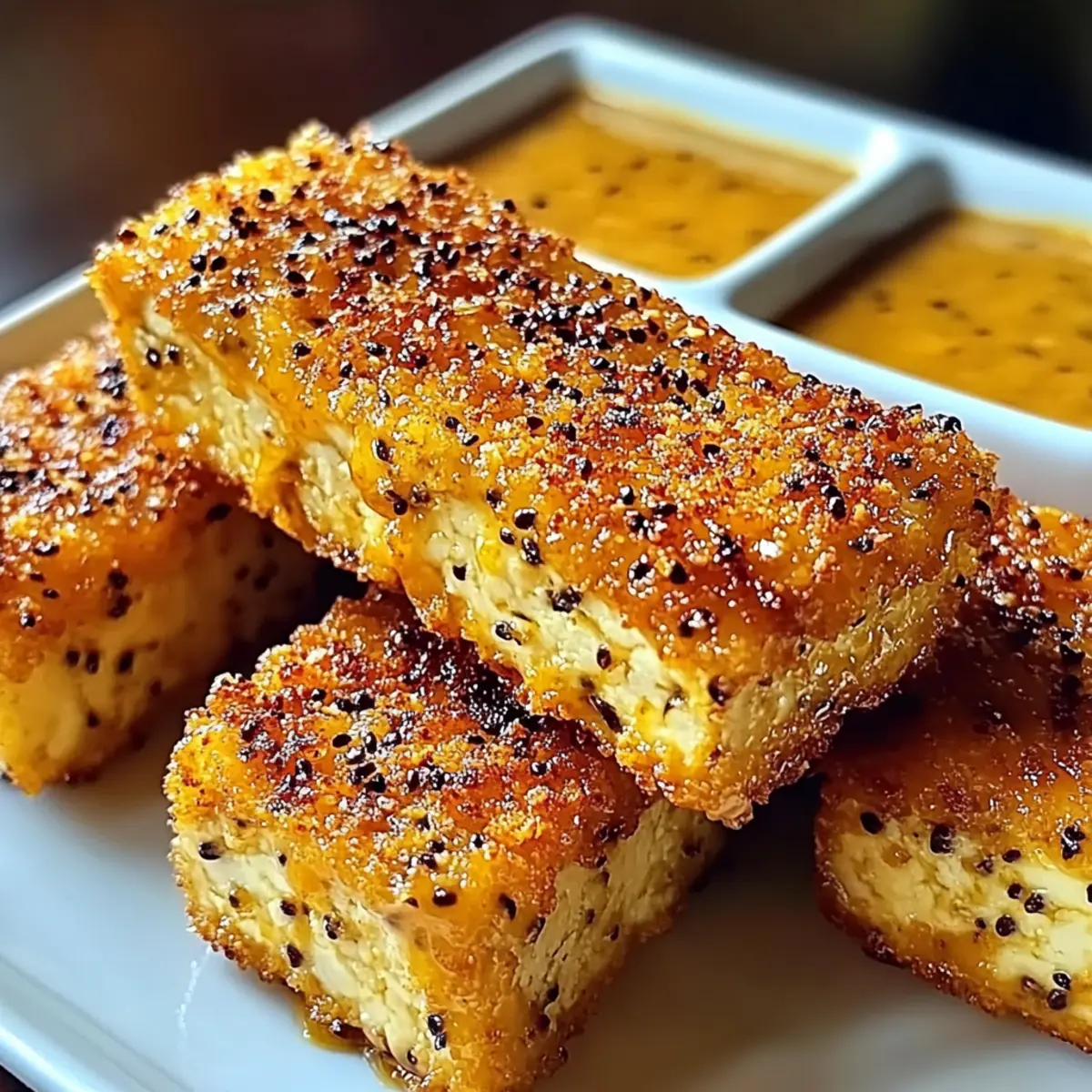 Irresistible Crispy Baked Honey Mustard Tofu Tenders