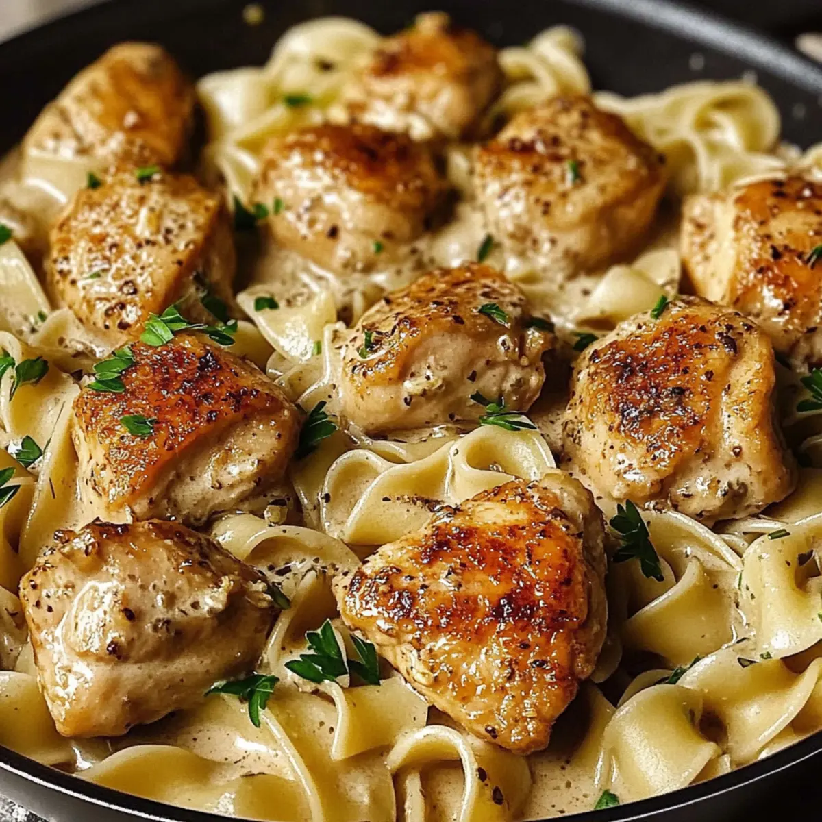 Irresistible Creamy Garlic Butter Chicken with Egg Noodles