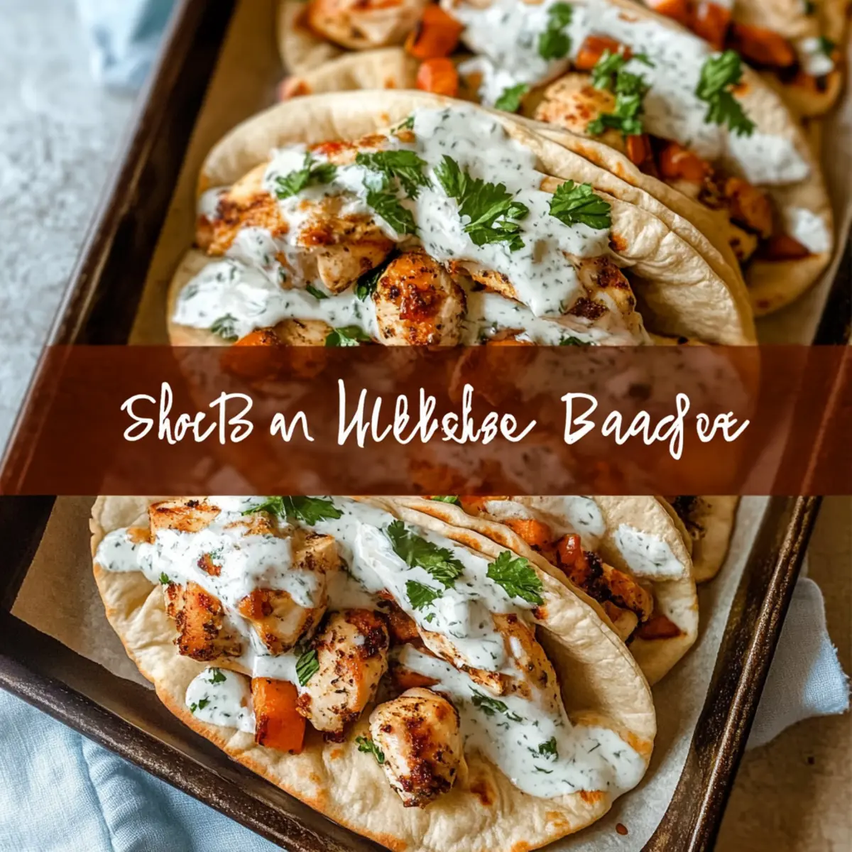 Easy Sheet Pan Chicken Pitas with Herby Ranch Recipe
