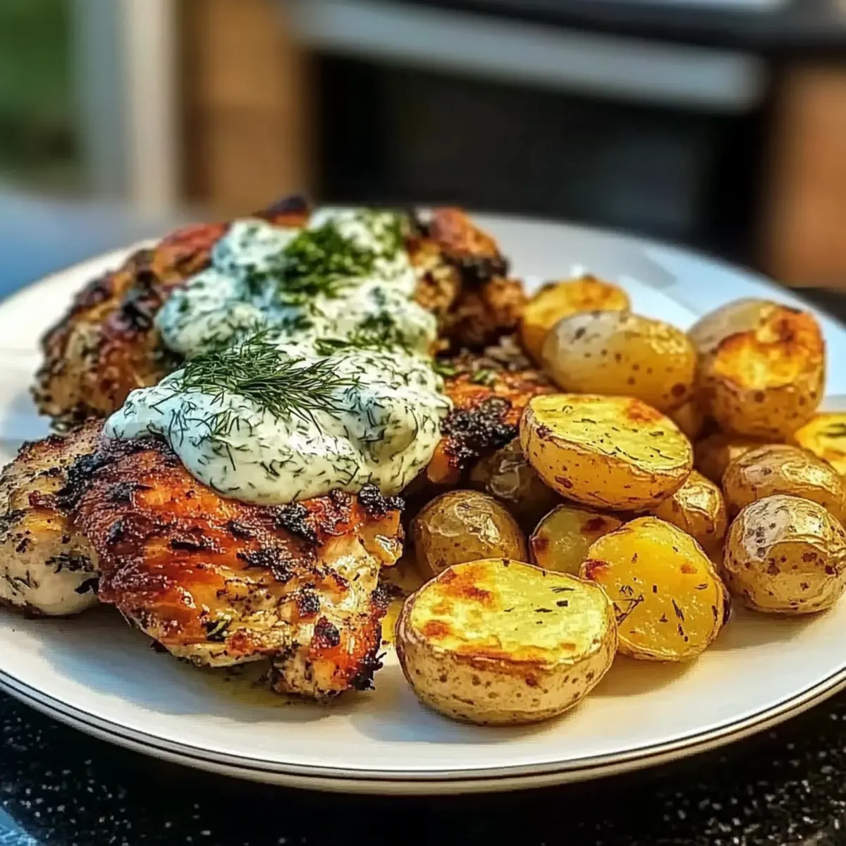 Ultimate Spicy Yogurt Marinated Chicken with Creamy Dill Feta