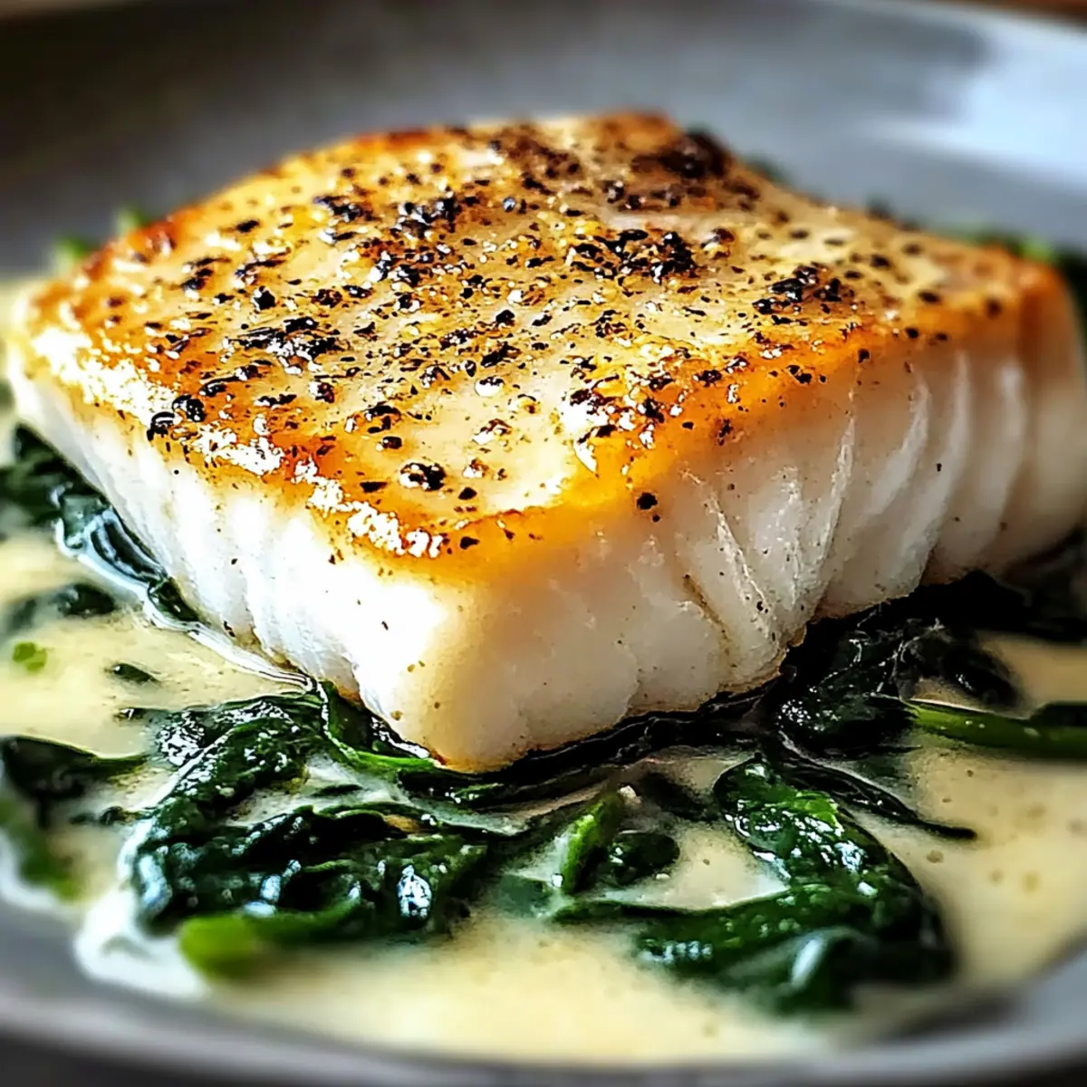 Irresistible Lemon-Garlic Sea Bass with Creamed Spinach Recipe