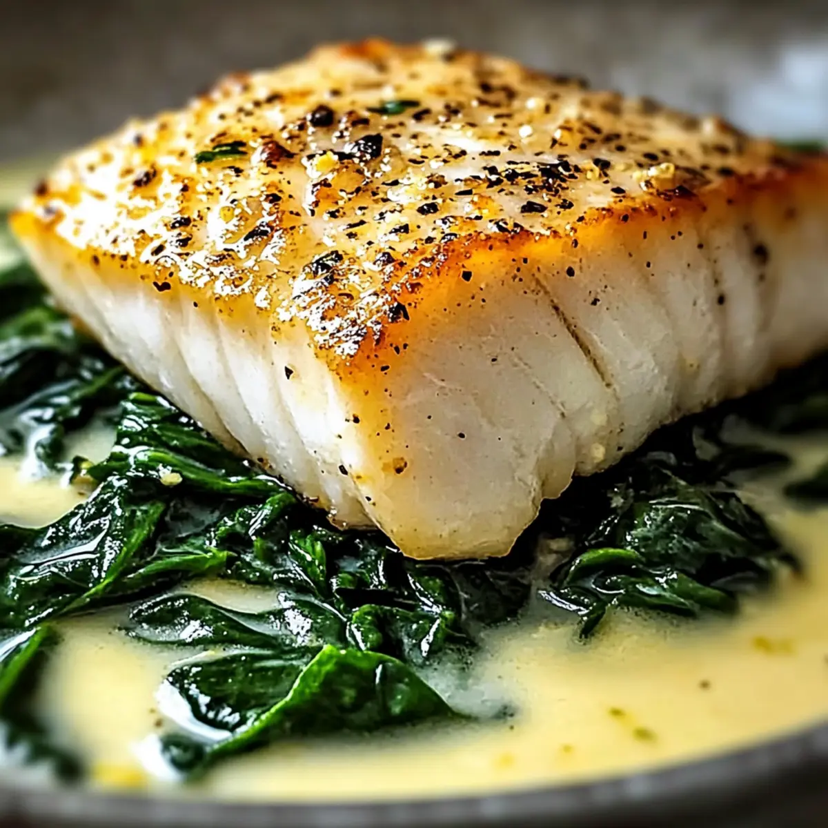 Irresistible Lemon-Garlic Sea Bass with Creamed Spinach Recipe